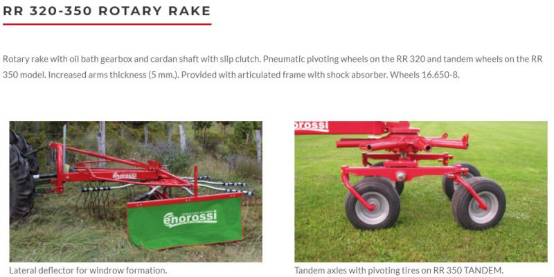 ERRR320-9 - Beaver Valley Supply - Enorossi 9 Arm RR320 Rotary Hay Rake ...